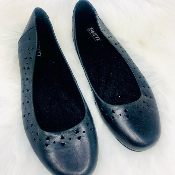 Born | Shoes | Born Footwear Black Flats With Perforated Design Detail ...